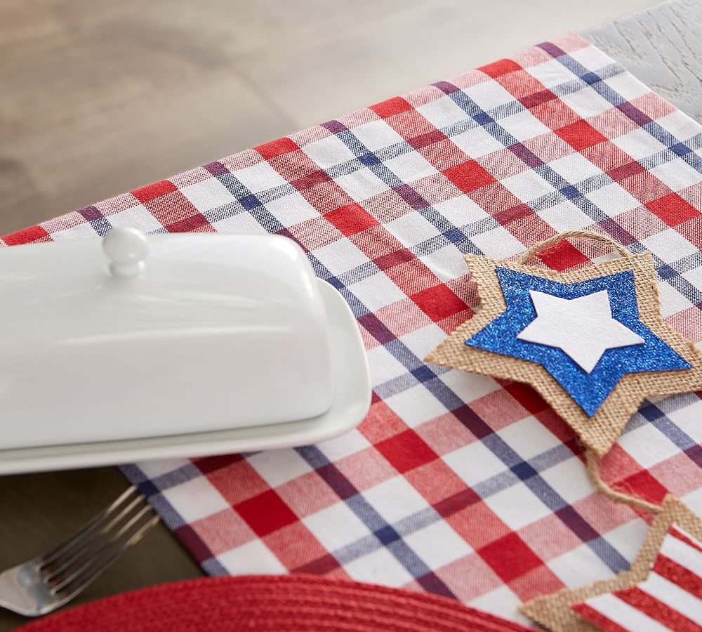 Americana Plaid Cotton Table Runners | Pottery Barn