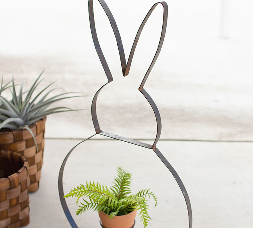 Handmade Metal Rabbit Planter | Pottery Barn