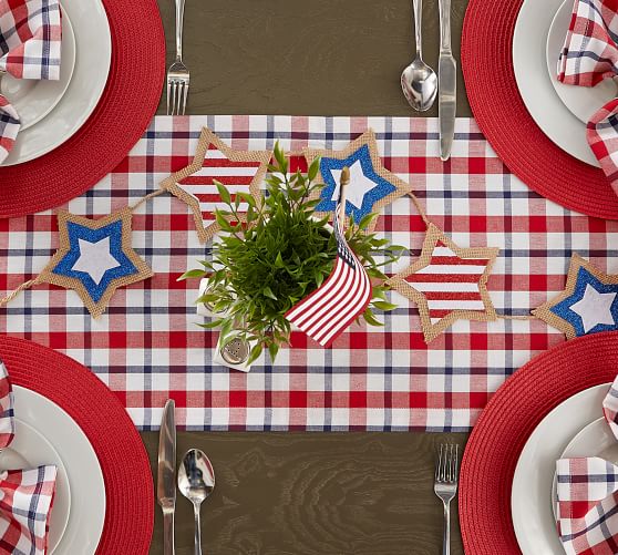 Americana Plaid Cotton Table Runners | Pottery Barn