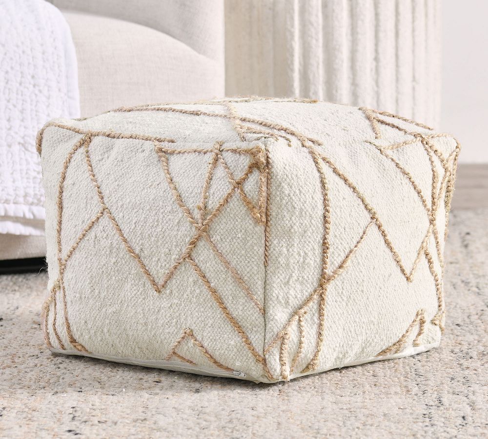 Lisandro Handwoven Wool Pouf | Pottery Barn
