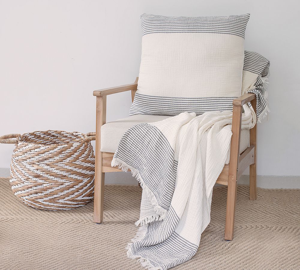 Hanlee Turkish Cotton Striped Pillow | Pottery Barn