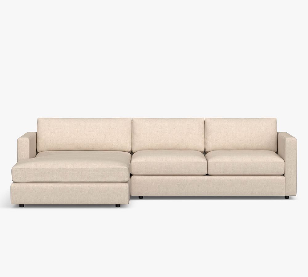 Jake Modular Upholstered Double Wide Sofa Chaise Sectional | Pottery Barn