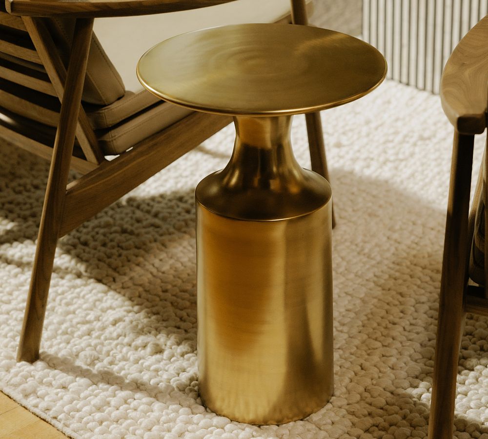 Luciano Round Metal Accent Table | Pottery Barn