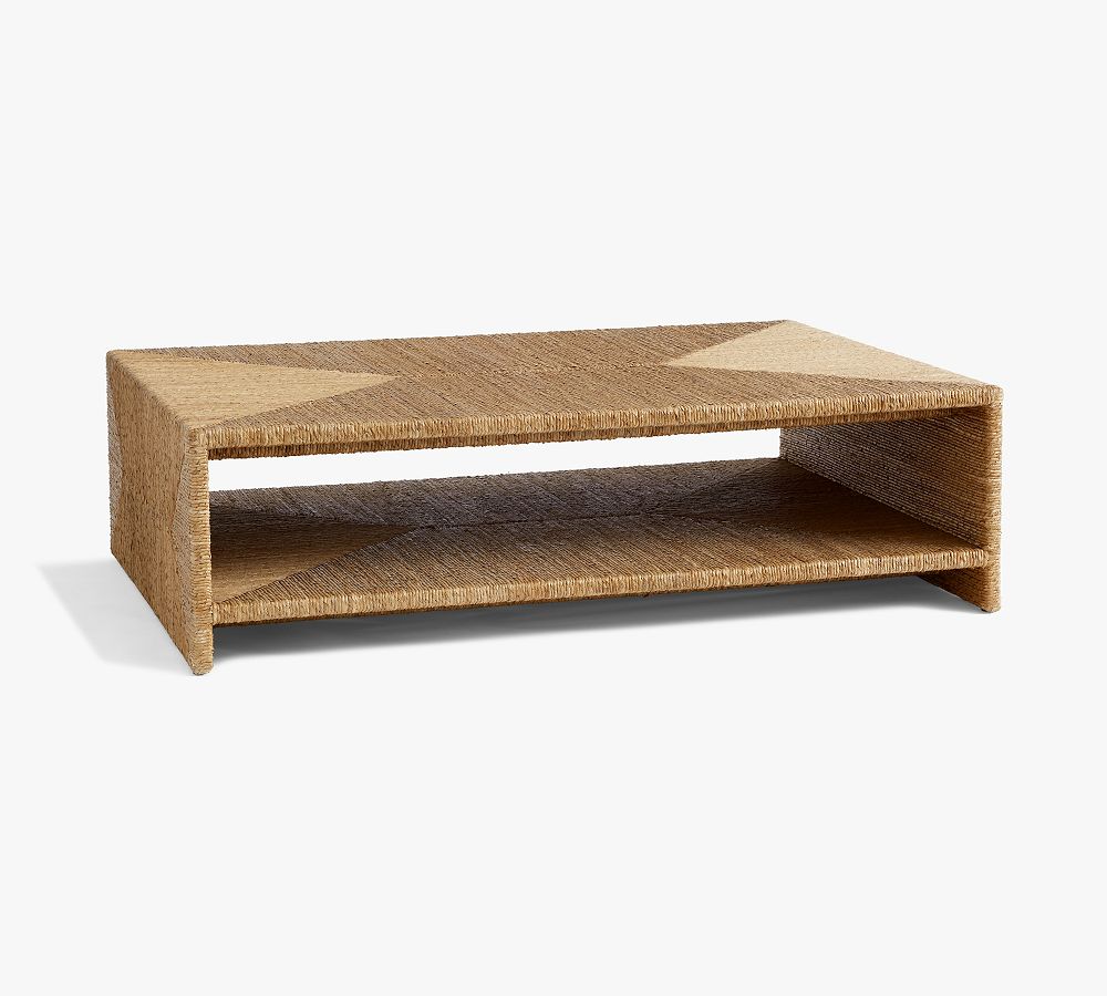 Malibu Rectangular Woven Grand Coffee Table | Pottery Barn