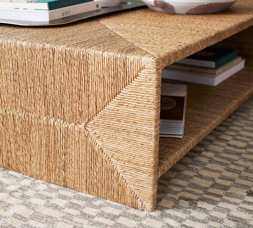 Malibu Rectangular Woven Grand Coffee Table | Pottery Barn