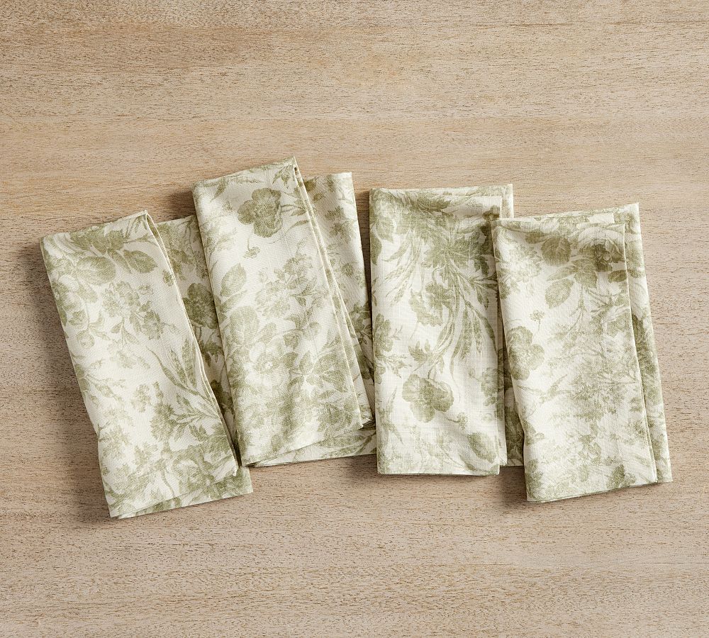 Sorrel Toile Print Organic Napkins - Set of 4 | Pottery Barn