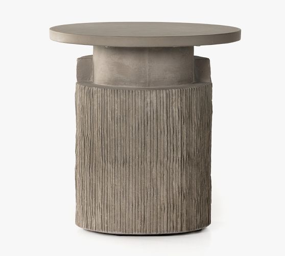 Temper Round Concrete End Table | Pottery Barn