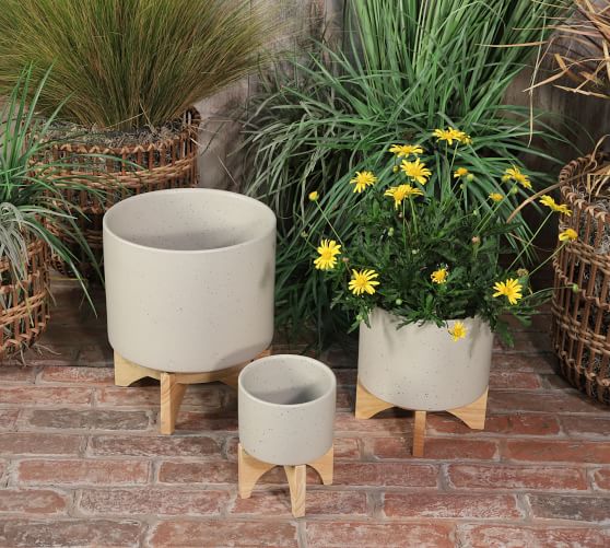Footed Matte Planters | Pottery Barn