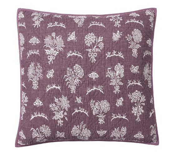 Sinclair Print Quilted Pillow Sham | Pottery Barn