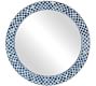 Phoenix Round Blue Bone Wall Mirror | Pottery Barn