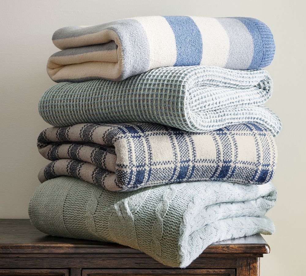 Heathered Check Blanket | Pottery Barn
