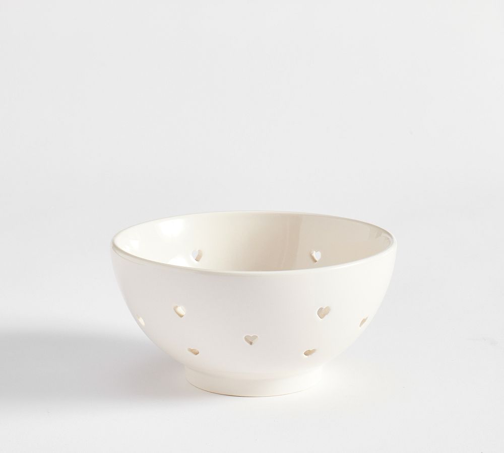 Heart Cut Out Berry Colander | Pottery Barn