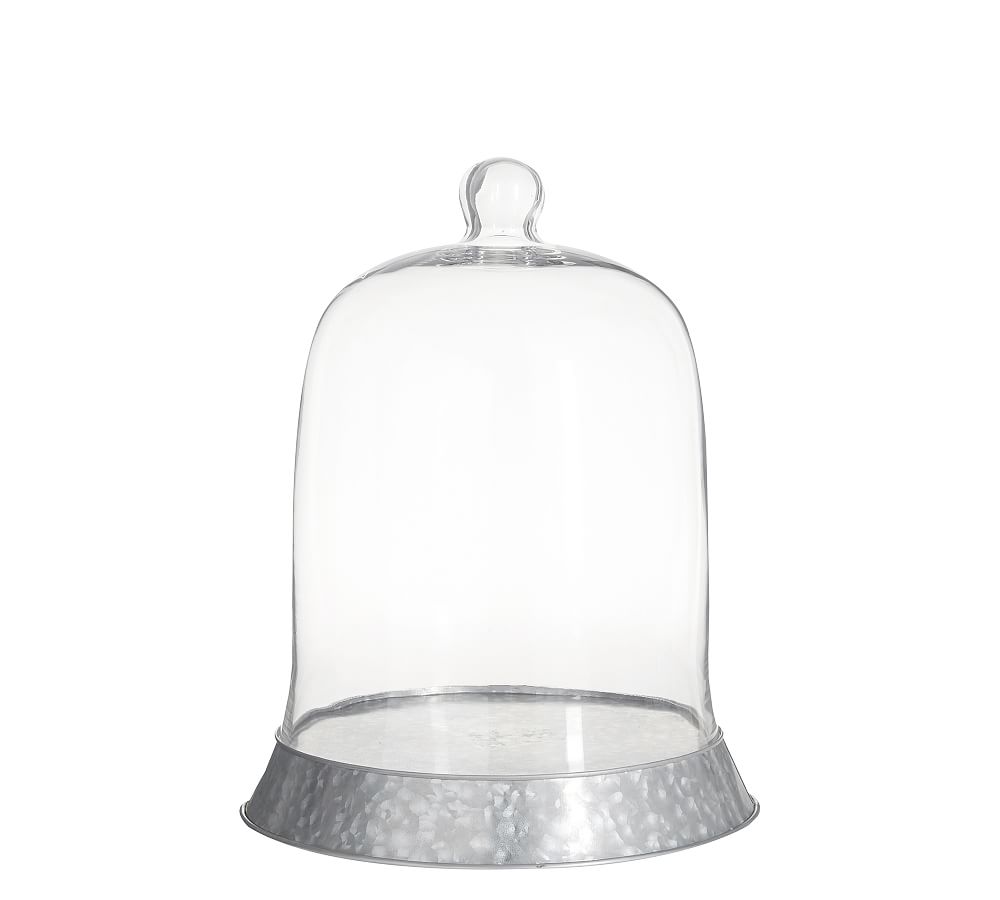 Cloche with Galvanized Base | Decorative Objects | Pottery Barn
