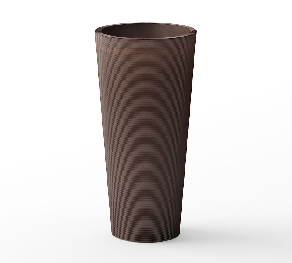 All Weather Eco Hevea Tapered Cylinder Tall Outdoor Planters | Pottery Barn