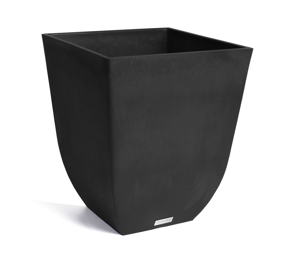 All Weather Eco Hevea Fluted Cube Outdoor Planters | Pottery Barn