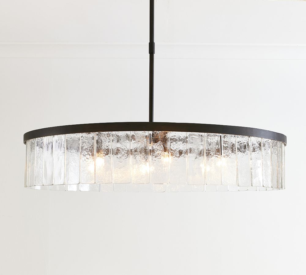Windham Recycled Glass Tile Round Chandelier | Pottery Barn