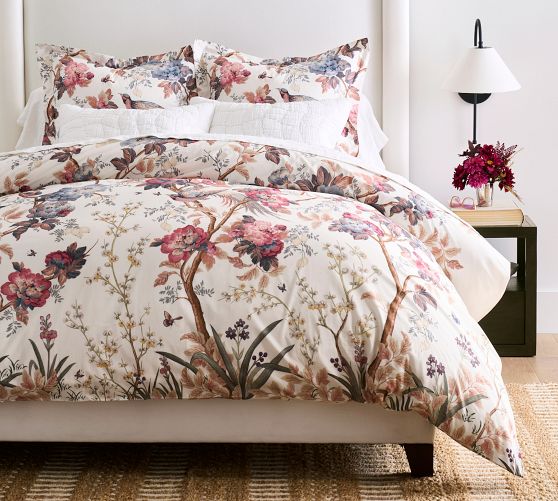 Piper Floral Percale Duvet Cover | Pottery Barn