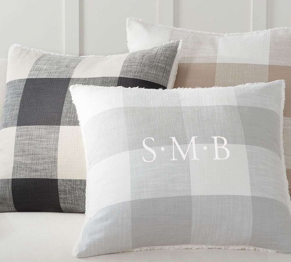 Bryce Check Sherpa Back Decorative Pillow Cover | Pottery Barn