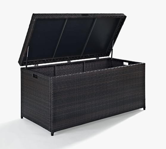 Benson Outdoor Wicker Pool Storage Bin | Pottery Barn