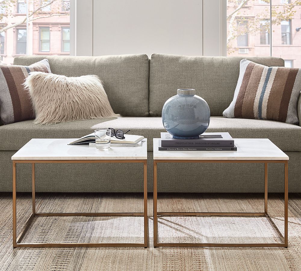 Delaney Square Marble Bunching Table | Pottery Barn