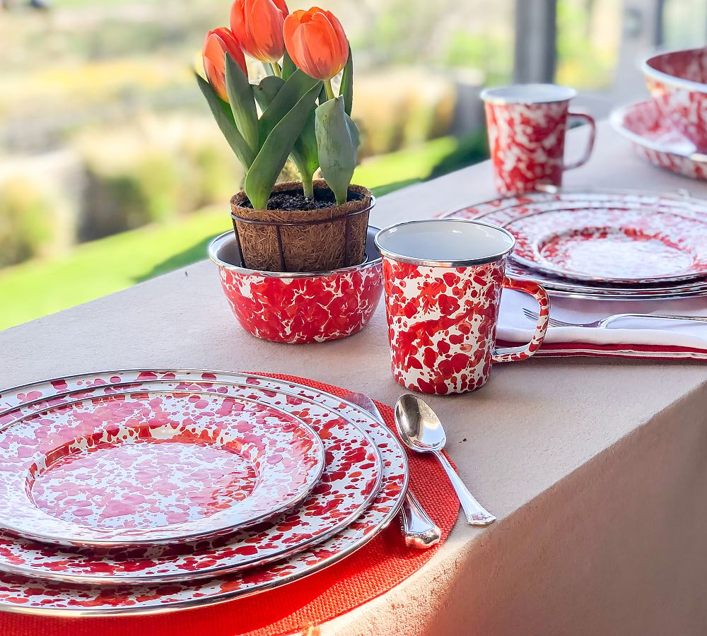 Golden Rabbit Swirl Enamel Collection | Pottery Barn