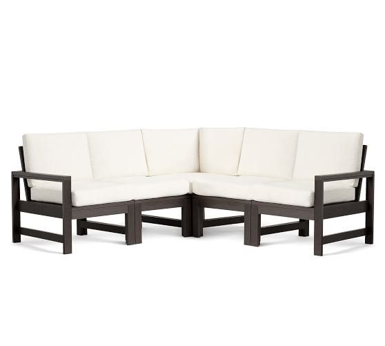 Indio by Polywood Outdoor Sectional Set, Vintage Coffee | Pottery Barn