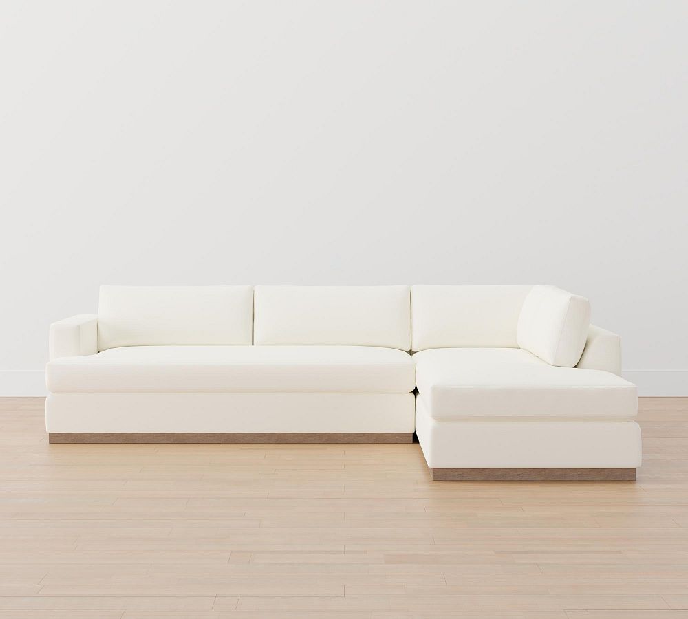 Carmel Recessed Arm Wood Base Return Bumper Sectional | Pottery Barn