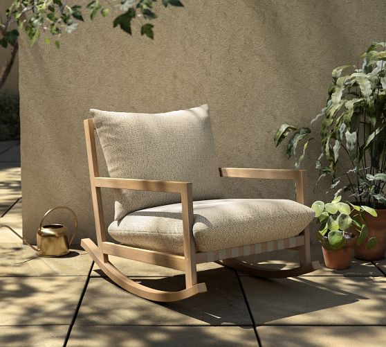 Branson Teak Outdoor Rocking Chair | Pottery Barn