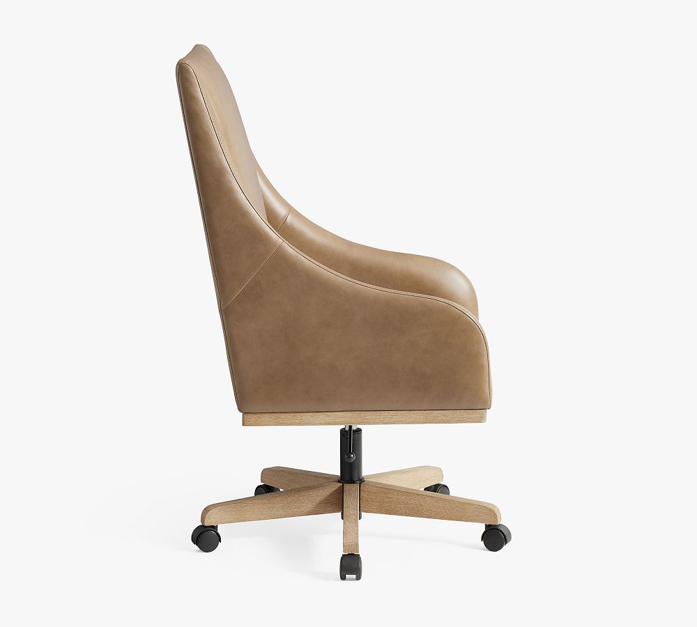 York Leather Swivel Desk Chair | Pottery Barn