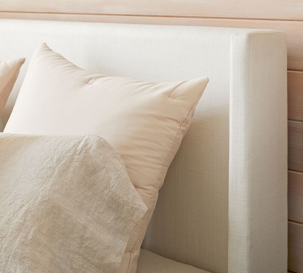 Jake Upholstered Platform Bed with Metal Legs | Pottery Barn