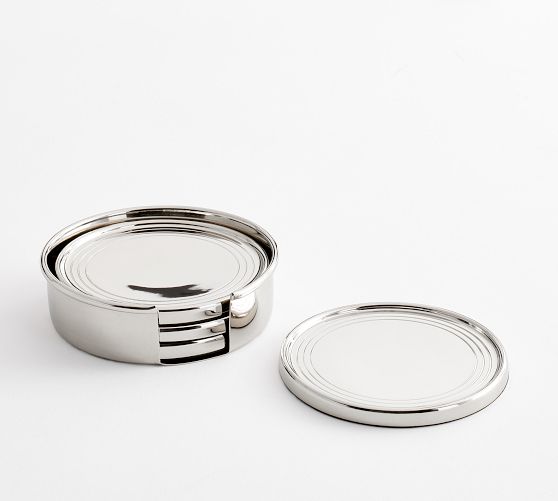 Heritage Silver Coasters - Set of 4 | Pottery Barn