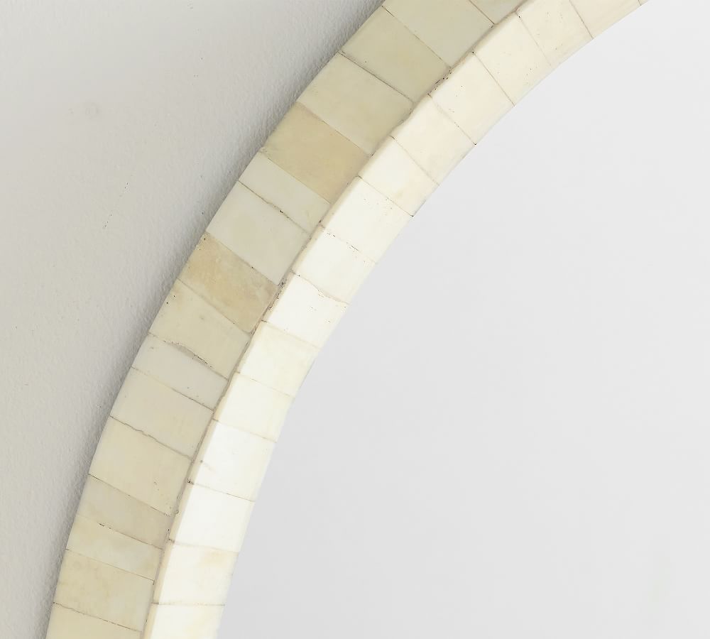 Nadia Bone 30" Round Wall Mirror | Pottery Barn