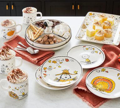 Peanuts™ Harvest Mixed Salad Plates - Set of 4 | Pottery Barn