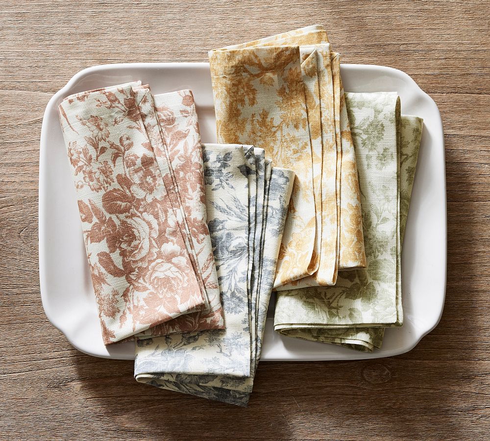 Sorrel Toile Print Organic Napkins - Set of 4 | Pottery Barn