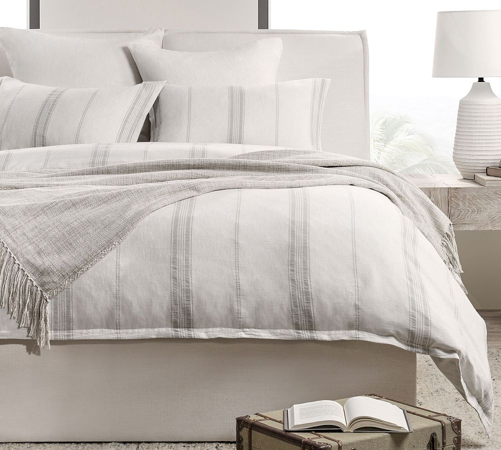 Caprina Linen Cashmere Striped Duvet Cover | Pottery Barn