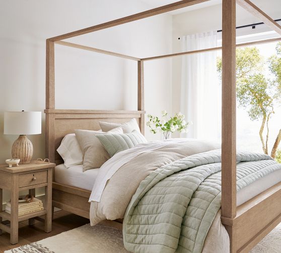 Farmhouse Canopy Bed | Wooden Beds | Pottery Barn
