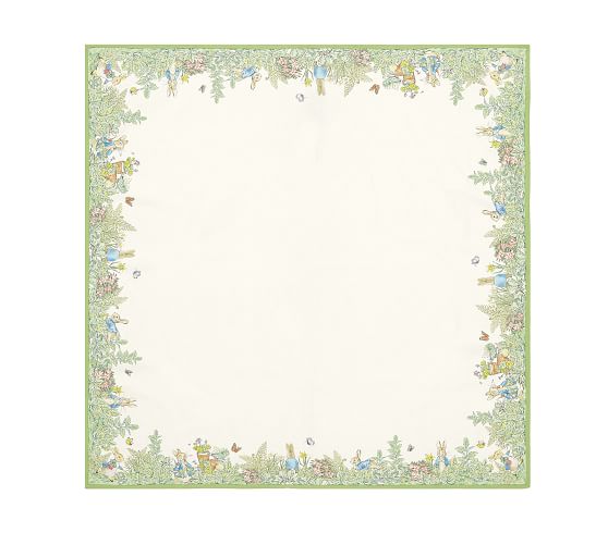 Peter Rabbit™ Garden Cotton/Linen Table Throw | Pottery Barn