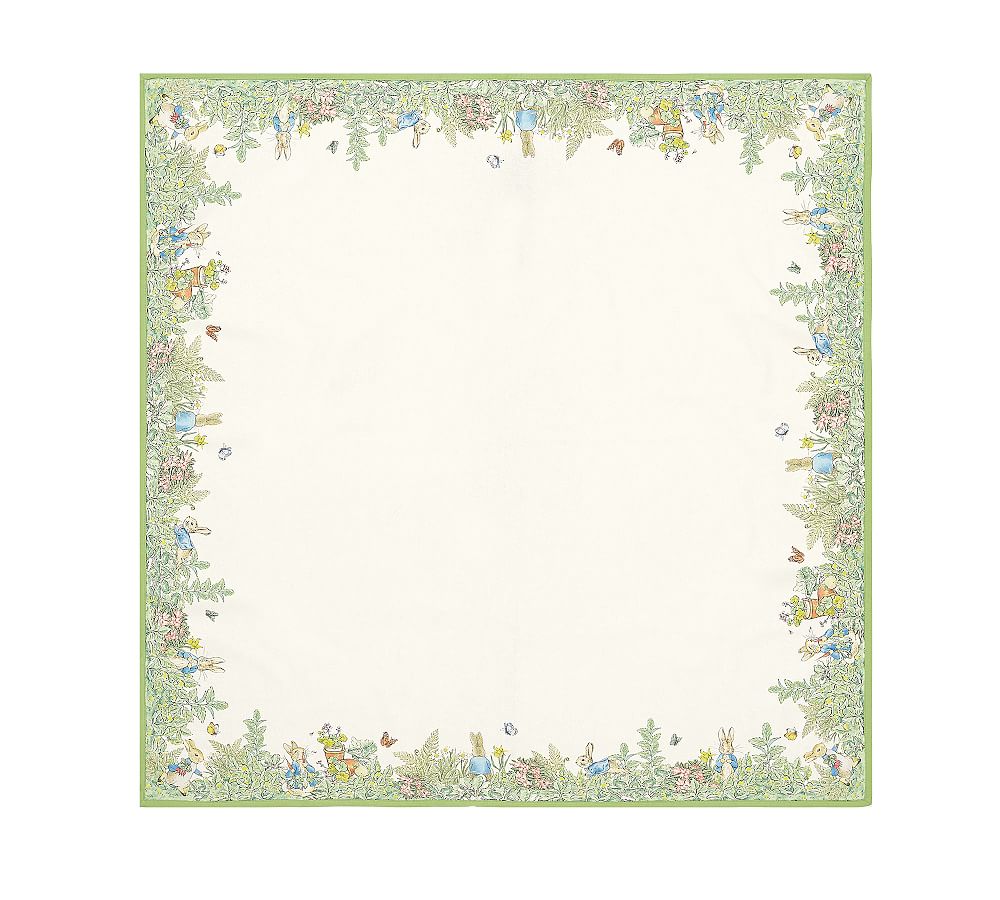 Peter Rabbit™ Garden Cotton/Linen Table Throw | Pottery Barn