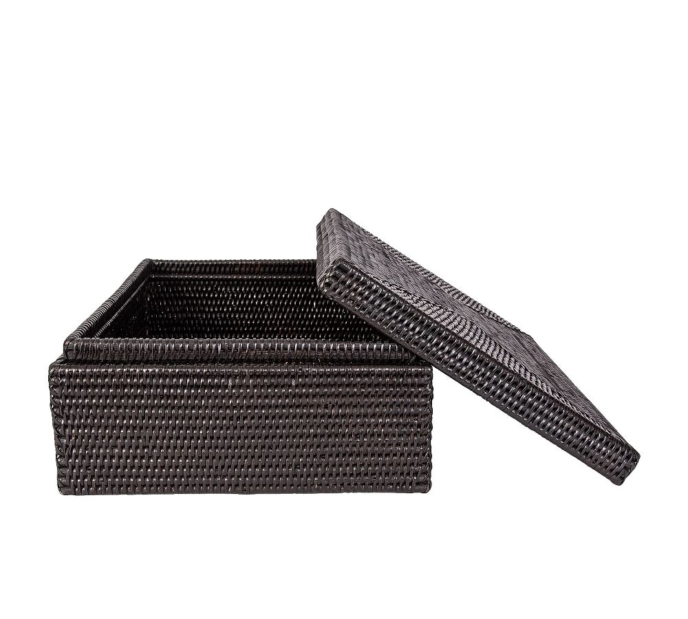Tava Handwoven Rattan Flat Legal File Storage Box With Lid | Pottery Barn