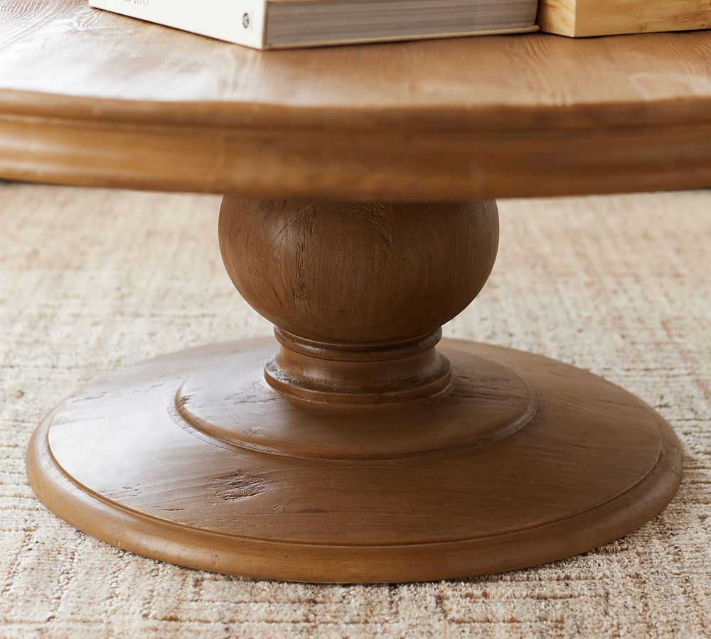 Heritage Farmhouse Reclaimed Wood Round Coffee Table | Pottery Barn