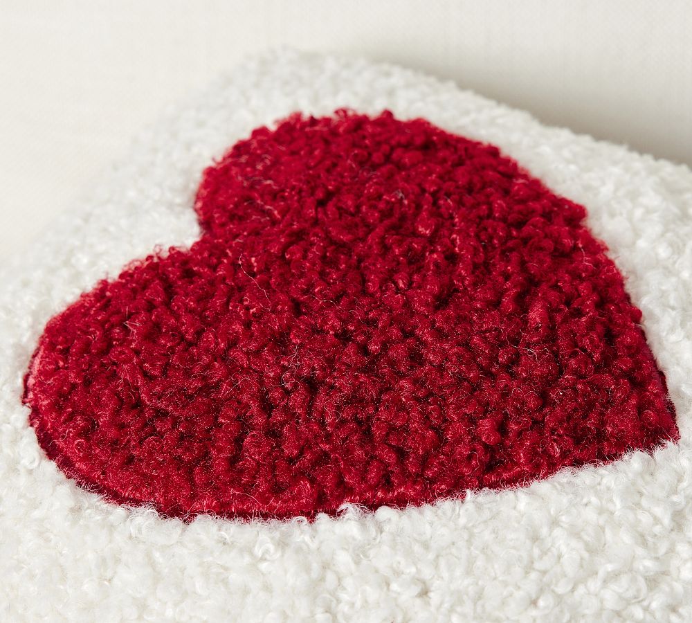 Cozy Teddy Faux Fur Love Shaped Pillow | Pottery Barn