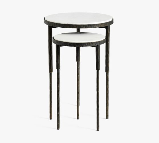 Mission Round Marble Nesting Side Table (13"-17") | Pottery Barn