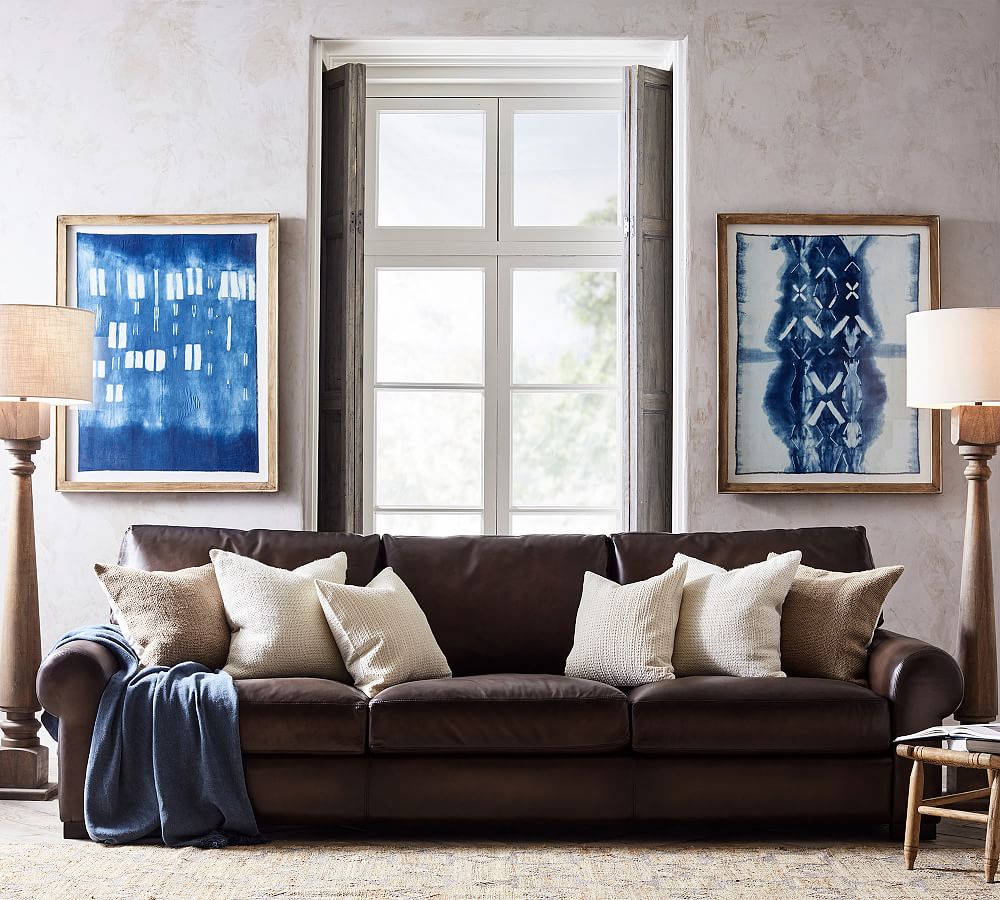 Turner Roll Arm Leather Sofa | Pottery Barn