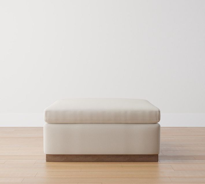 Dream Wide Arm Wood Base Modular Ottoman | Pottery Barn
