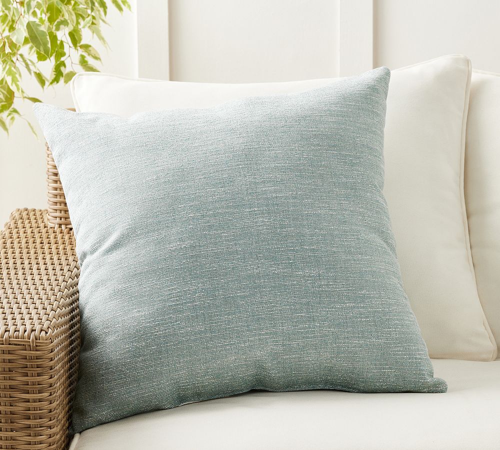 Sunbrella® Headland Textured Solid Outdoor Throw Pillow | Pottery Barn