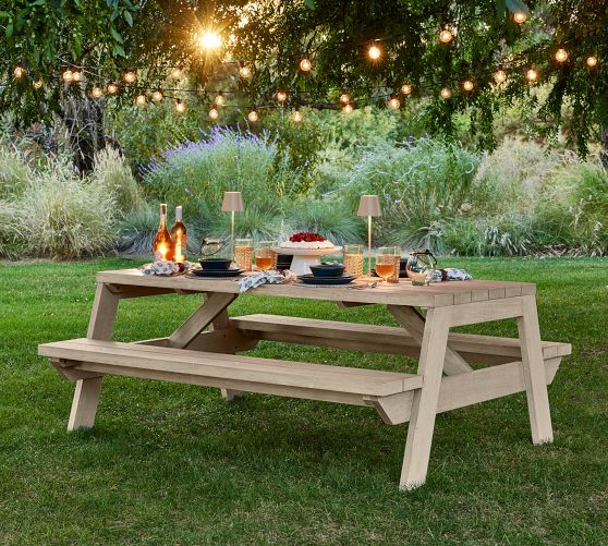 Indio Eucalyptus Outdoor Picnic Table (73") | Pottery Barn