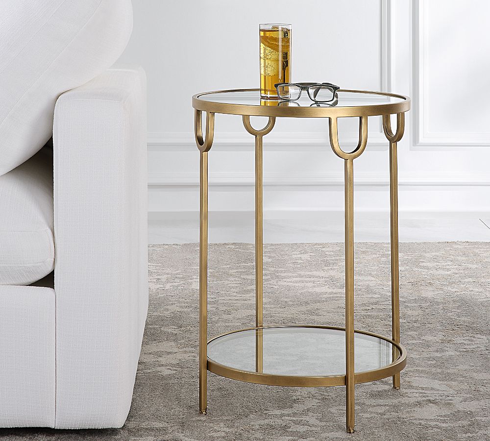 Ellodie Round Glass Accent Table (17") | Pottery Barn