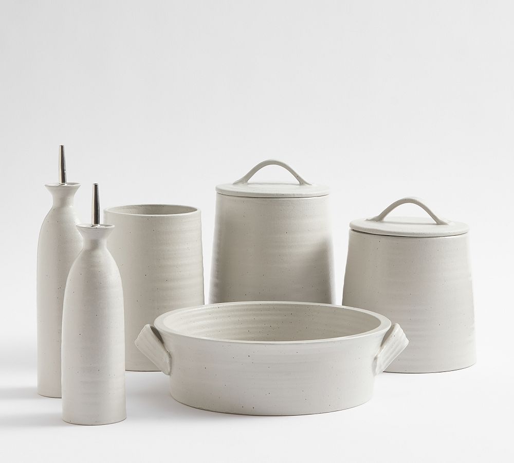 Farmstead Stoneware Oil & Vinegar Cruet Set | Pottery Barn