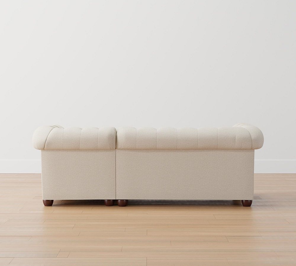 Chesterfield Roll Arm Upholstered Sofa Chaise Sectional | Pottery Barn
