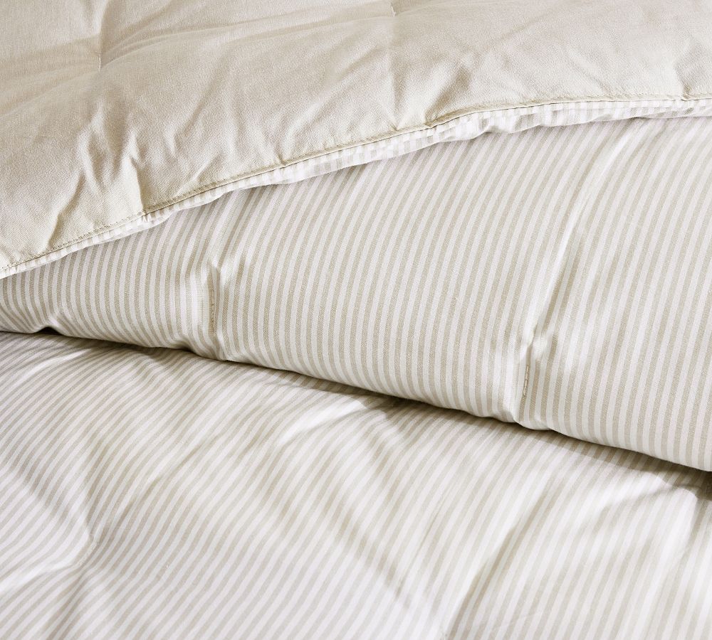 3-Piece Silas Reversible Striped Cotton Comforter & Shams Set | Pottery ...